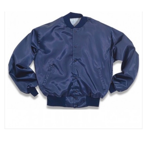 Jackets & Coats | Snap N Wear Nylon Satin Baseball Jacket Xxl Blue ...